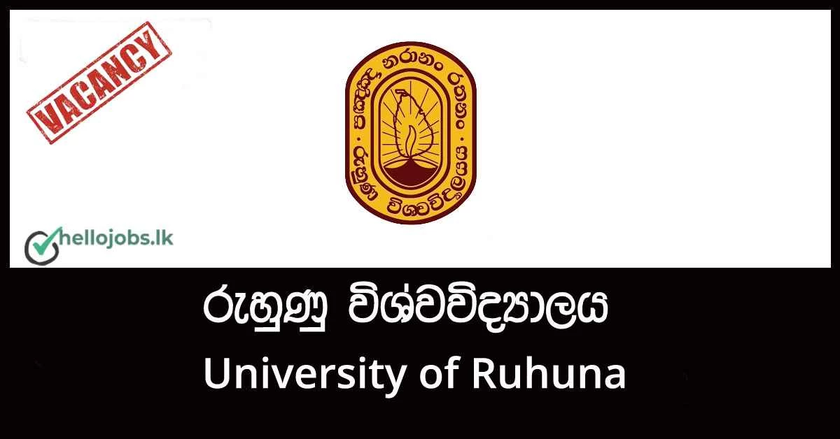 Assistant Registrar, Pharmacist - University Of Ruhuna Job Vacancies 2025